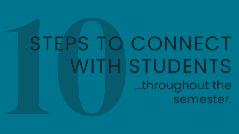 10 Steps to connect with students | Macmillan Learning UK